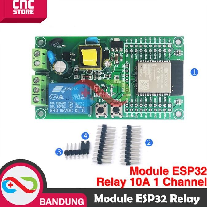 Jual MODUL ESP32 RELAY 10A 1 CHANNEL AC 220 WIFI BLUETOOTH WROOM-32E ...