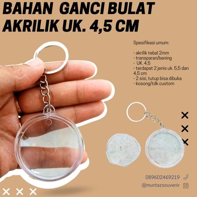 Jual Bahan Gantungan Kunci Sisi Insert Paper Bulat/ Ganci Akrilik 2 Sisi/Ga | Shopee Indonesia