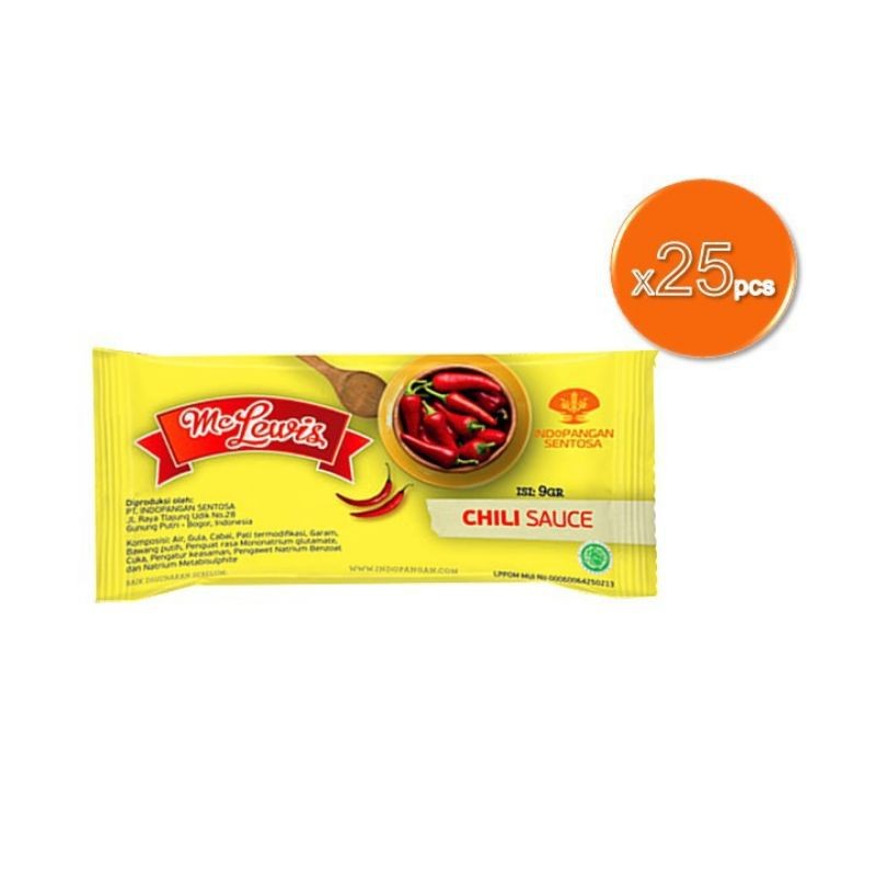 Jual Mc lewis chili sauce sachet / saus cabe 9g x 25 | Shopee Indonesia