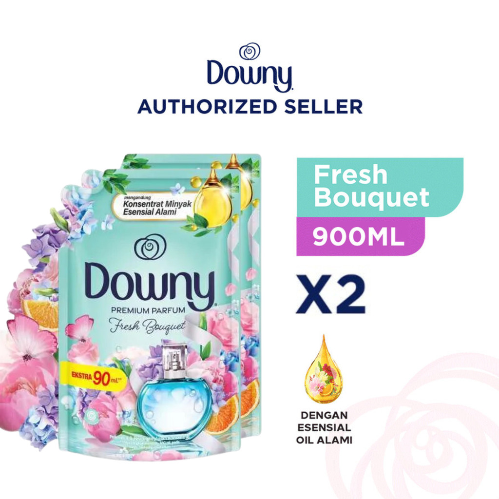 Jual Downy Pelembut dan Pewangi Pakaian Konsentrat Premium Parfum Fresh Bouquet 950ml x 2 pcs ...