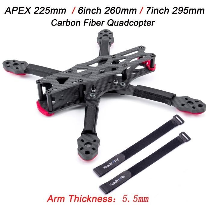 Jual New APEX Carbon Fiber FPV Freestyle Drone Quadcopter Frame 5 6 7 ...