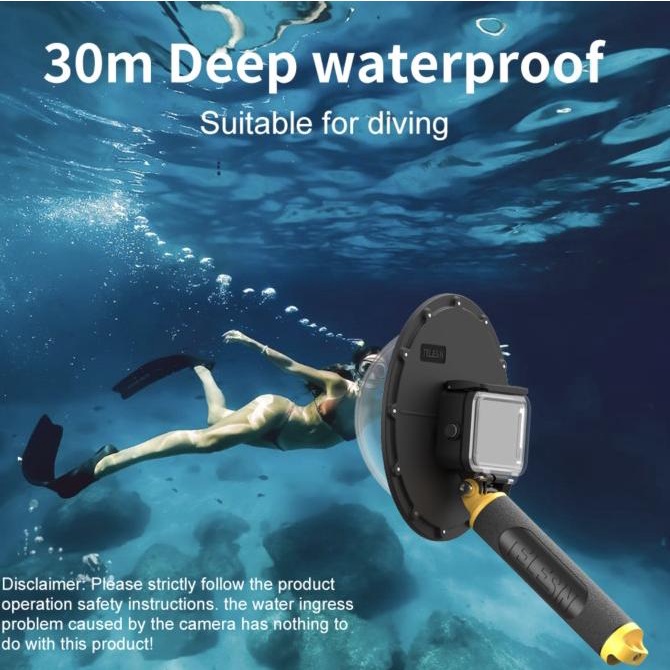 Jual Telesin GoPro Hero 9 Dome Waterproof Underwater 30M Diving Housing ...