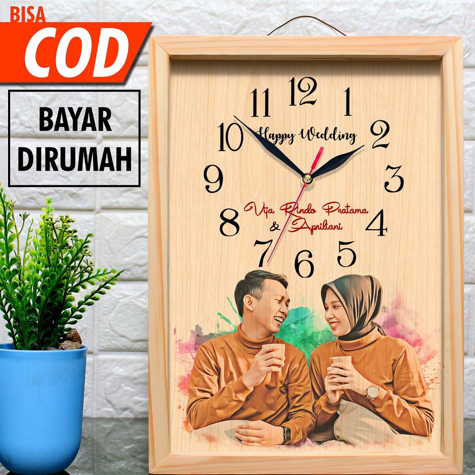 Jual Banyak Peminat Jam Dinding Kayu Custom Lukisan | Shopee Indonesia