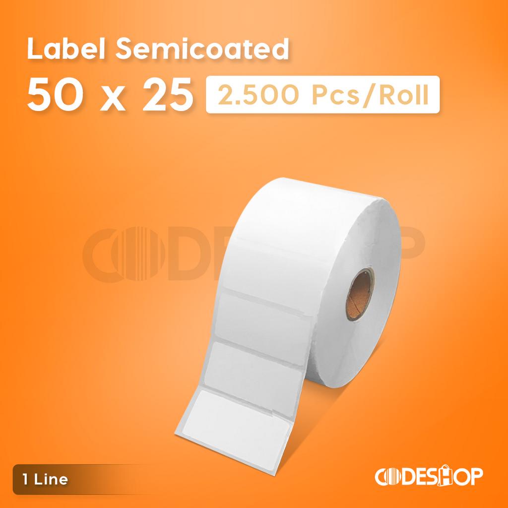 Jual Stiker Label 50 x 25 mm Semicoated 50x25 1 Line 2500 Pcs Perforasi ...