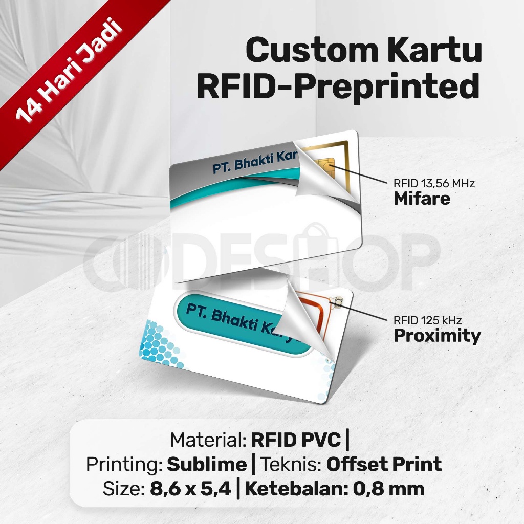 Jual Jual Cetak Kartu RFID-Preprinted - Proximity & Mifare Custom ...