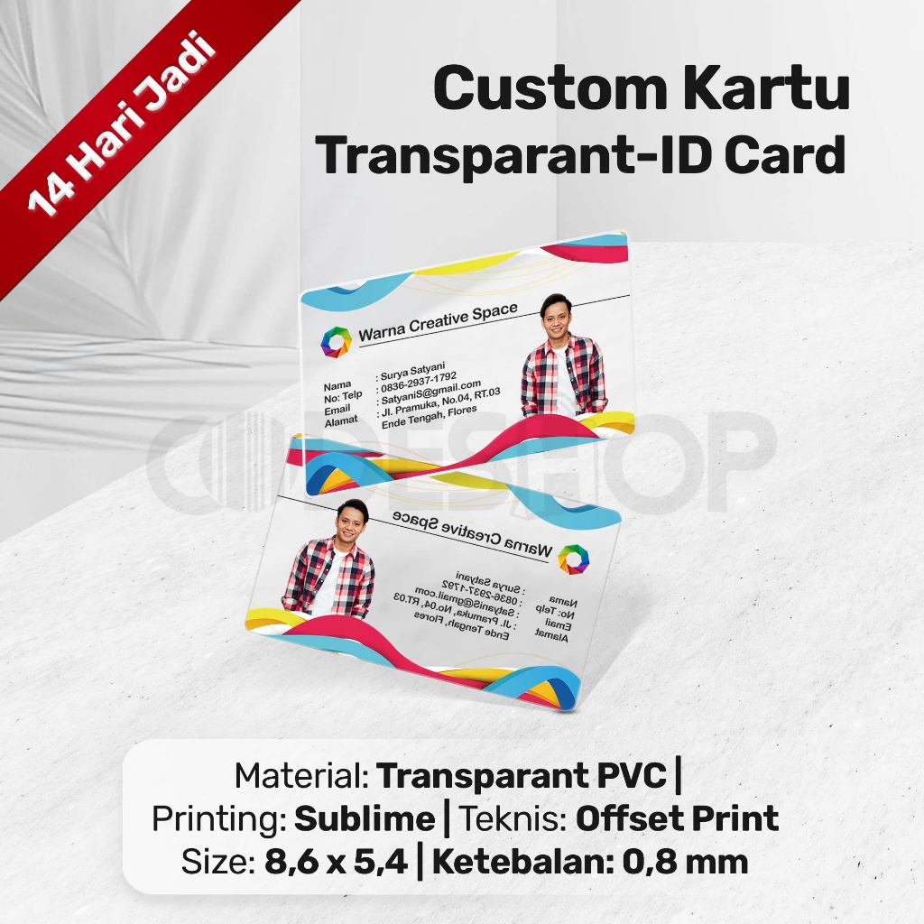 Jual Jual Cetak Kartu Transparan-ID Card - Custom Print Card | Shopee Indonesia