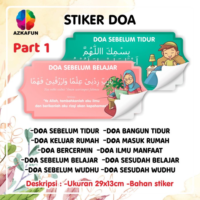 Jual [Wall] Stiker Doa Sehari-Hari - Edisi Doa Sehari-Hari - Part 1 ...