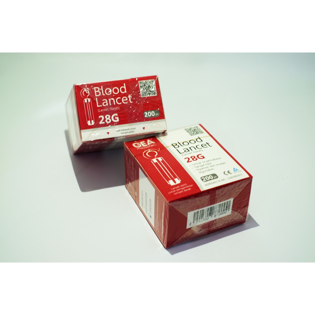 Jual GEA - Blood Lancet 28G isi 200 / Jarum Lancet 200 pcs GEA / Lancet ...