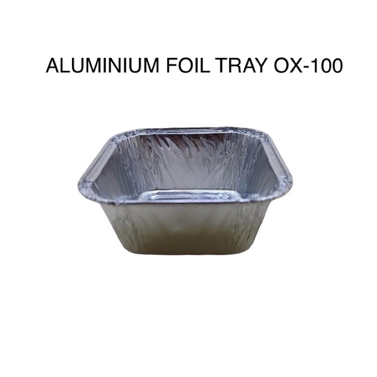 Jual ・GPa HARGA 100 PCS WADAH Alumunium foil tray OX 100 / cup aluminium OX-100 TANPA TUTUP y ...