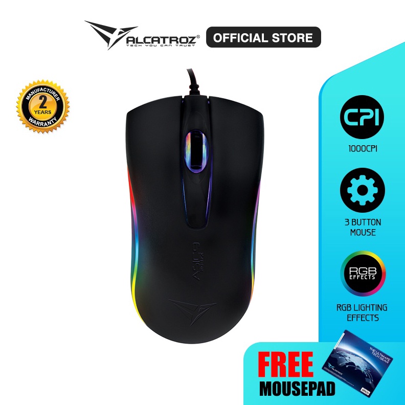 Jual Harga PromoMouse Gaming Alcatroz Asic 9 RGB Wired USB Mouse With ...