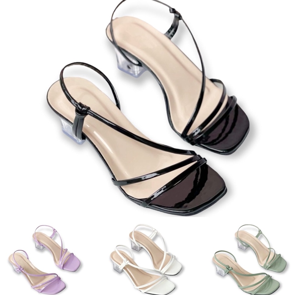 Jual [CODE BARANG 654SRA] R9 - Heels Kaca Tali Wanita / Sandal Tali Hak ...