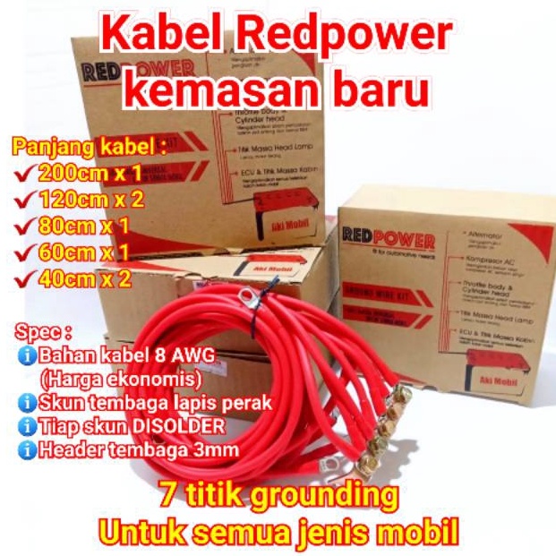 Jual HARGA SPESIAL Ground Wire Kit Kabel Grounding Massa Mobil Redpower ...