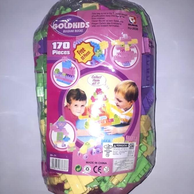 Jual Block Susun Besar Goldkids 250 Pcs (Isi 170 Pcs + Promo Free 80 ...
