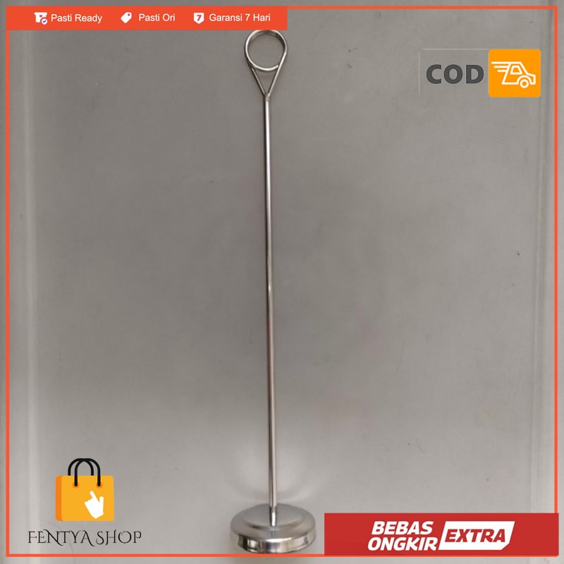 Jual menu card holder 30 cm bulat table number stand tiang menu meja ...