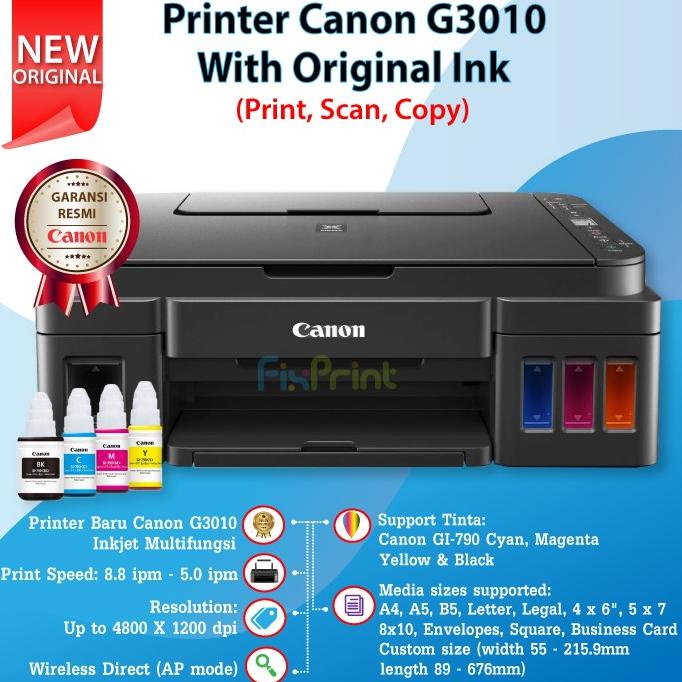 Jual printer canon g3010 g 3010 all in one print scan copy wifi tinta ...