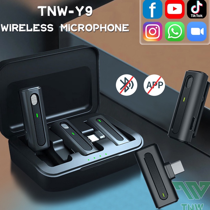 Jual Laris TNW-Y9 Microphone Wireless Dual Mikrofon Mic Wireless Clip ...