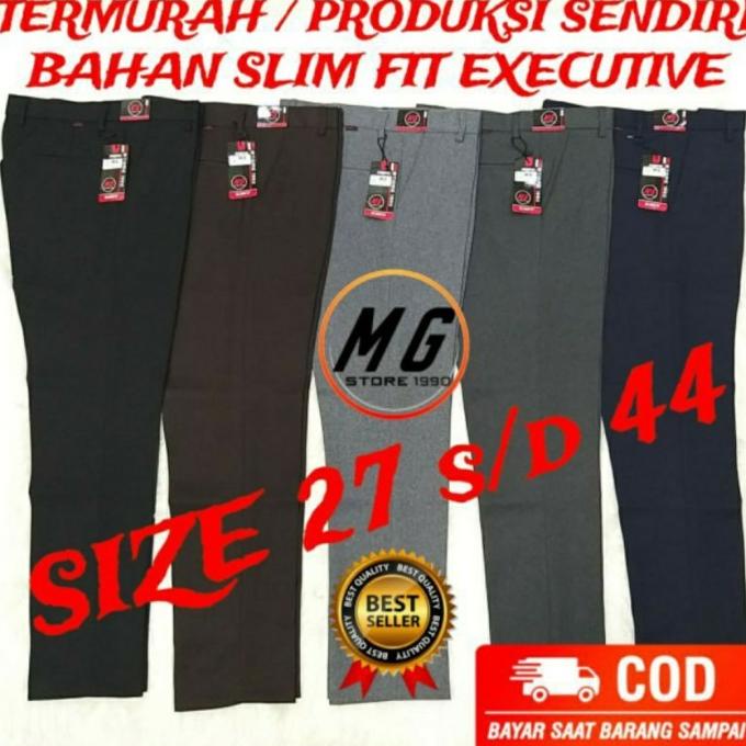 Jual CELANA BAHAN KERJA FORMAL PRIA SLIM FIT JUMBO BIG SIZE PANJANG | Shopee Indonesia