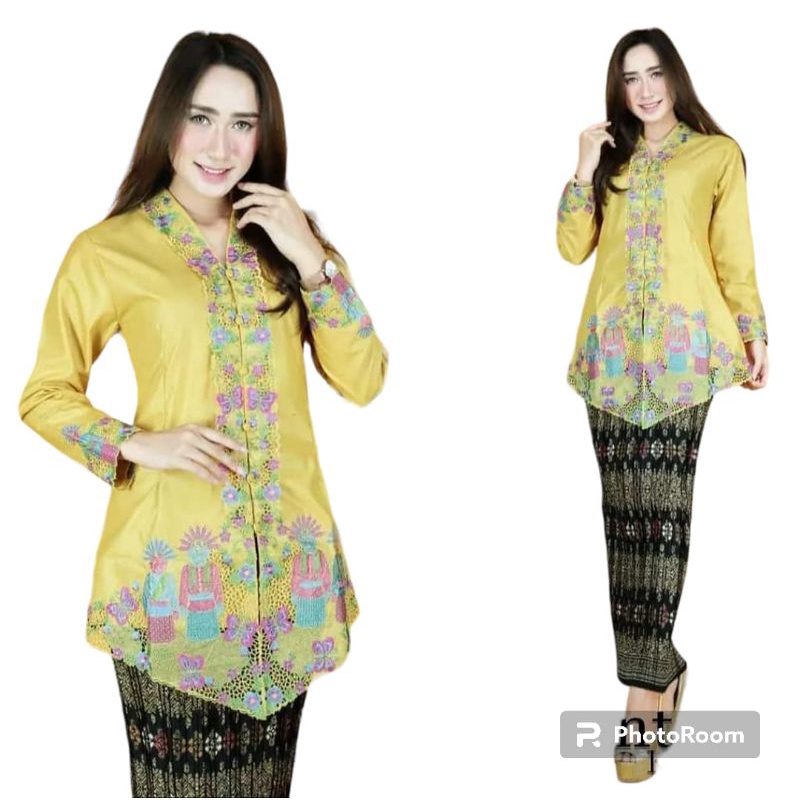 Jual set kebaya encim ondel betawi katun toyobo / seragam kerja ...