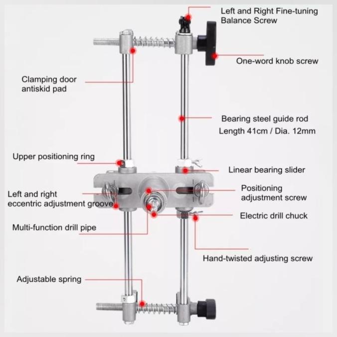 Jual Mortiser Door Lock Fitting Jig Kit Tool Lobang Pintu Kayu | Shopee ...