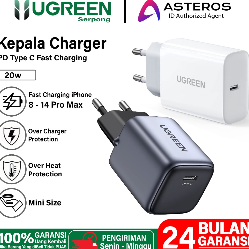 Jual Baru 0eL UGREEN Kepala Charger iPhone Mfi USB A Dan Type C FAST ...