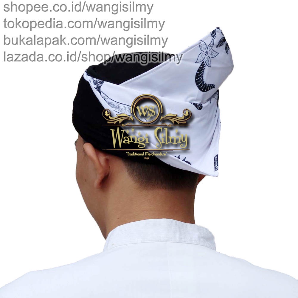 Jual Iket Kepala Sunda Kombinasi Makuta Naga & Candra Surat Hitam Motif ...