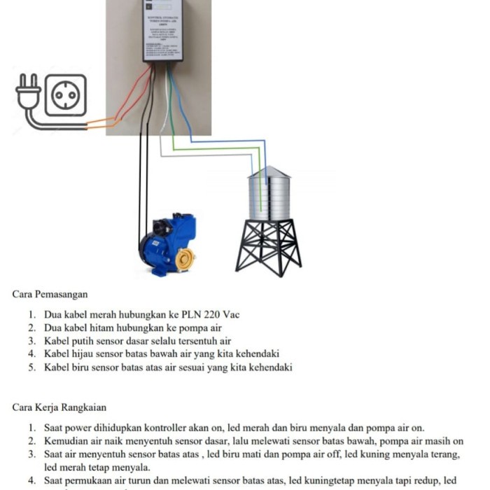 Jual Kontrol Otomatis Sensor Tandon Toren Pompa Air 1000 Watt | Shopee ...