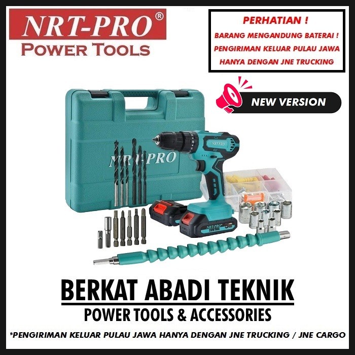 Jual NRT-PRO DC 340 Bor Cordless Drill Beton Impact Tembok Baterai ...