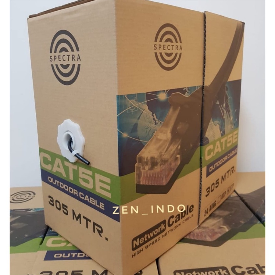 Jual New Kabel Lan FTP Cat5E Spectra Outdoor 305meter (Black) | Shopee ...