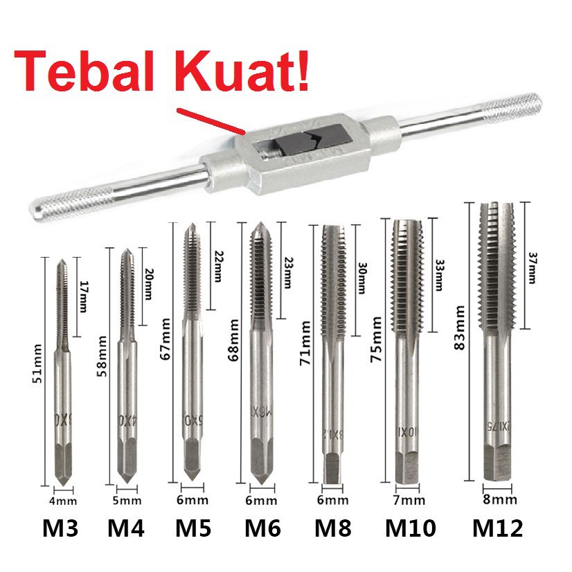 Jual Hand Tap Drill Bits Set 8 Pcs Mata Bor Pembuat Ulir Drat Baut Sekrup. | Shopee Indonesia