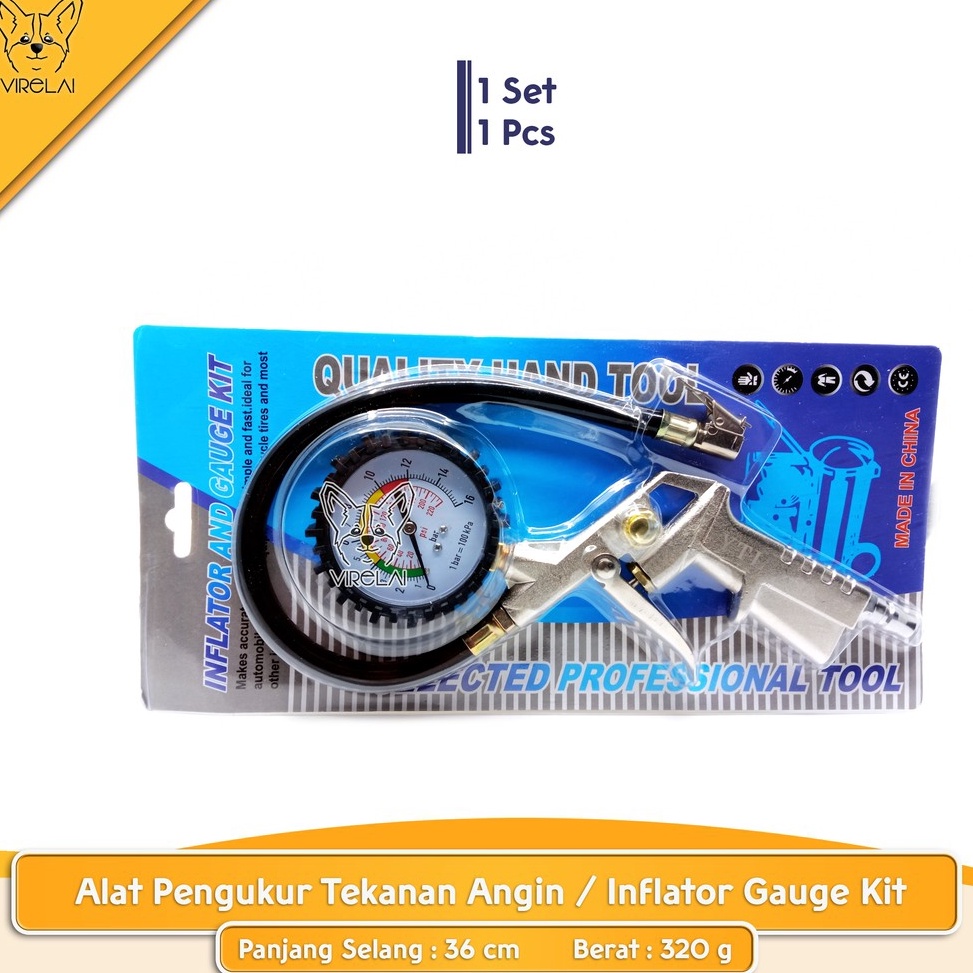 Jual STOK TERBARU [ANALOG] Inflator Tire Pressure Gauge 3 in 1/ Alat ...