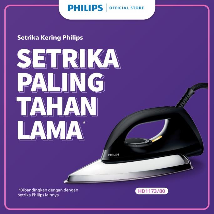 Jual Philips Classic Setrika kering HD1173/80 - Hitam, Anti-Baret ...