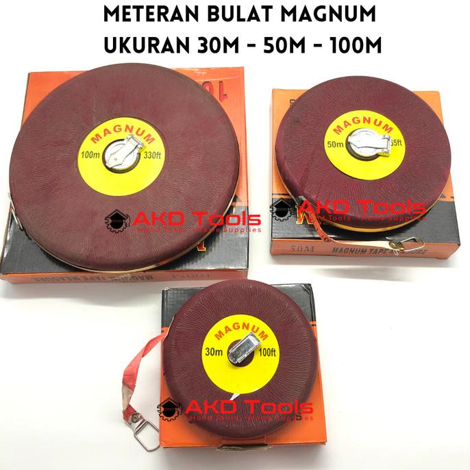 Jual Meteran Bulat Kulit 30 50 100 Meter MAGNUM | Meteran Roll Tanah ...