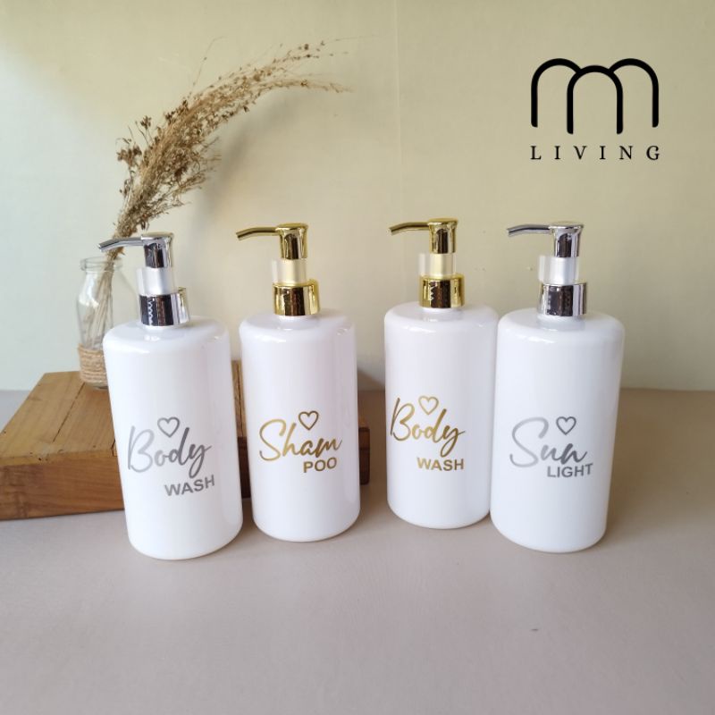 Jual Botol Sabun Cair Aesthetic PUTIH GS 500ml | Shopee Indonesia