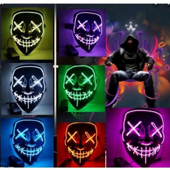 Jual Silahkan Order] topeng led the purge / topeng hacker / topeng dj ...