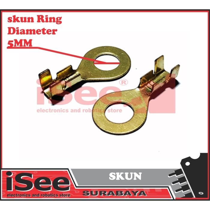 Jual Skun Ring kabel Terminal Baut M5 Bulat Diameter 5mm Stud Copper ...