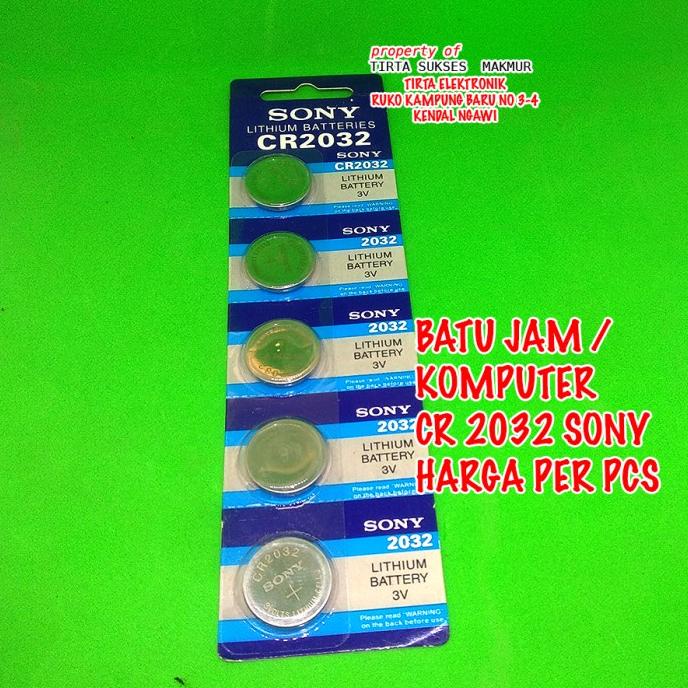 Jual >>>>>] CR 2032 baterai Bulat cr2032 Battery Lithium SONY Made In ...