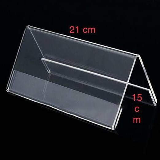 Jual \\\\\] Acrylic name tag segitiga selipan kertas brosur A5 uk T 15 ...