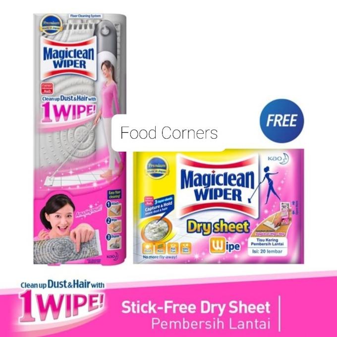 Jual Magiclean Wiper Mop 1 Set Free Magiclean Dry Sheet 20'S | Shopee ...
