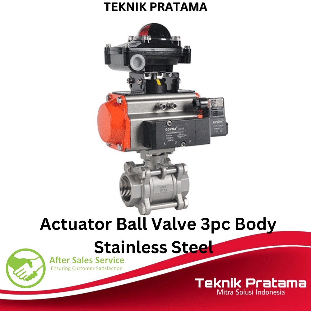 Jual Actuator Ball valve 3Pc body Stainless Steel 3" Double Acting ...