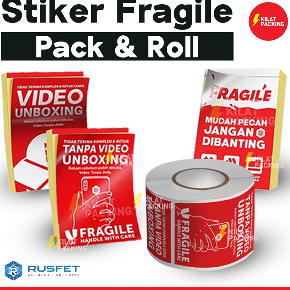 Jual VRVP6444 Sticker Unboxing with FRAGILE Rusfet | Tempelan / Label ...