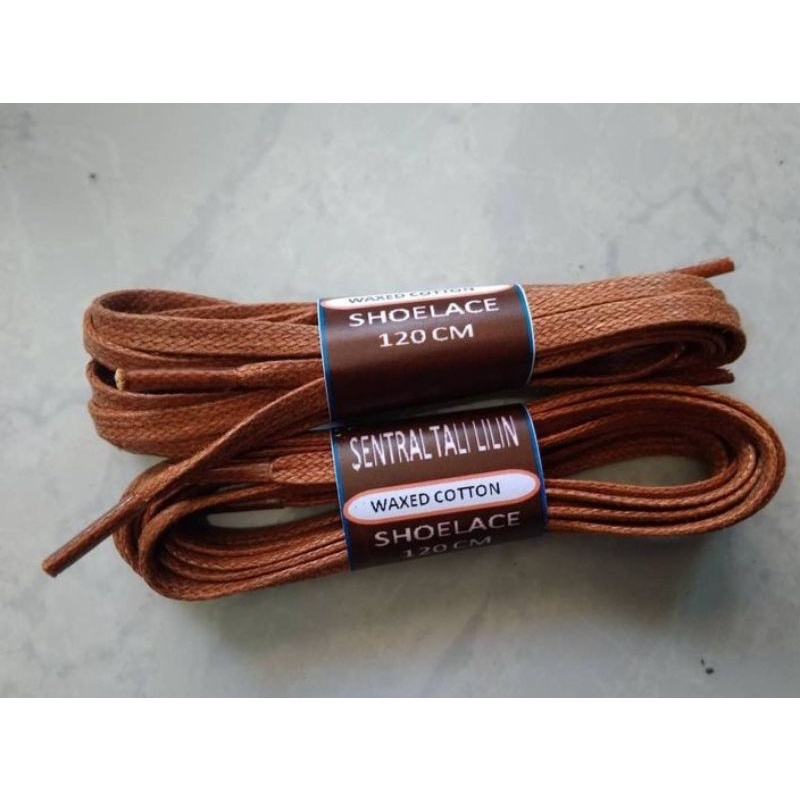 Jual tali sepatu lilin gepeng 120cm tan | Shopee Indonesia