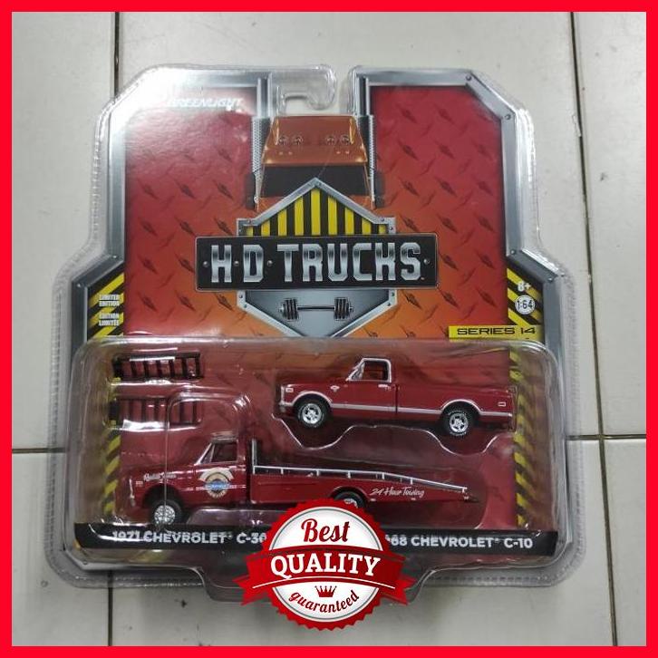 Jual (grn) greenlight 1971 chevrolet c30 ramp truck w/ 1968 chevrolet ...