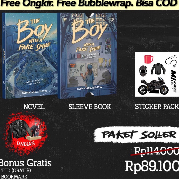 Jual Promo banting ORIGINAL Novel THE BOY WITH A FAKE SMILE (Indah ...