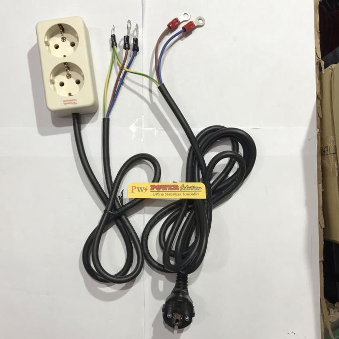 Jual KABEL POWER STABILIZER INPUT DAN OUTPUT 2 OUTLET | Shopee Indonesia