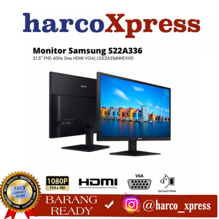 Jual LED Monitor Samsung 22" S22A336 HDMI LS22A336NHEXXD - 22A336 22 ...
