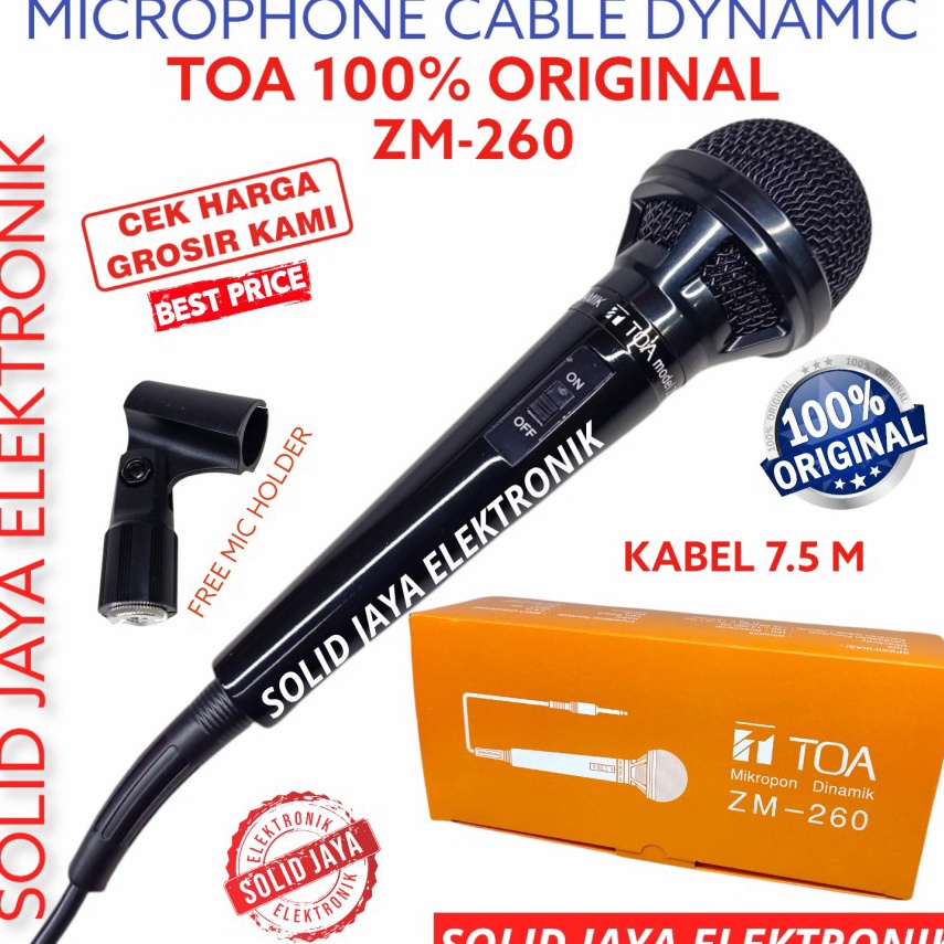 Jual NEW STOCK MICROPHONE MIC TOA ZM260 PROFESIONAL DINAMIC MIK ZM-260 ...