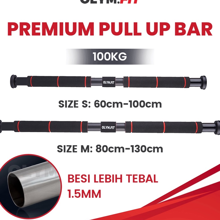 Jual DRW314 BESI LEBIH TEBAL Pull Up Bar Pintu Dinding Chin Up Bar Push ...