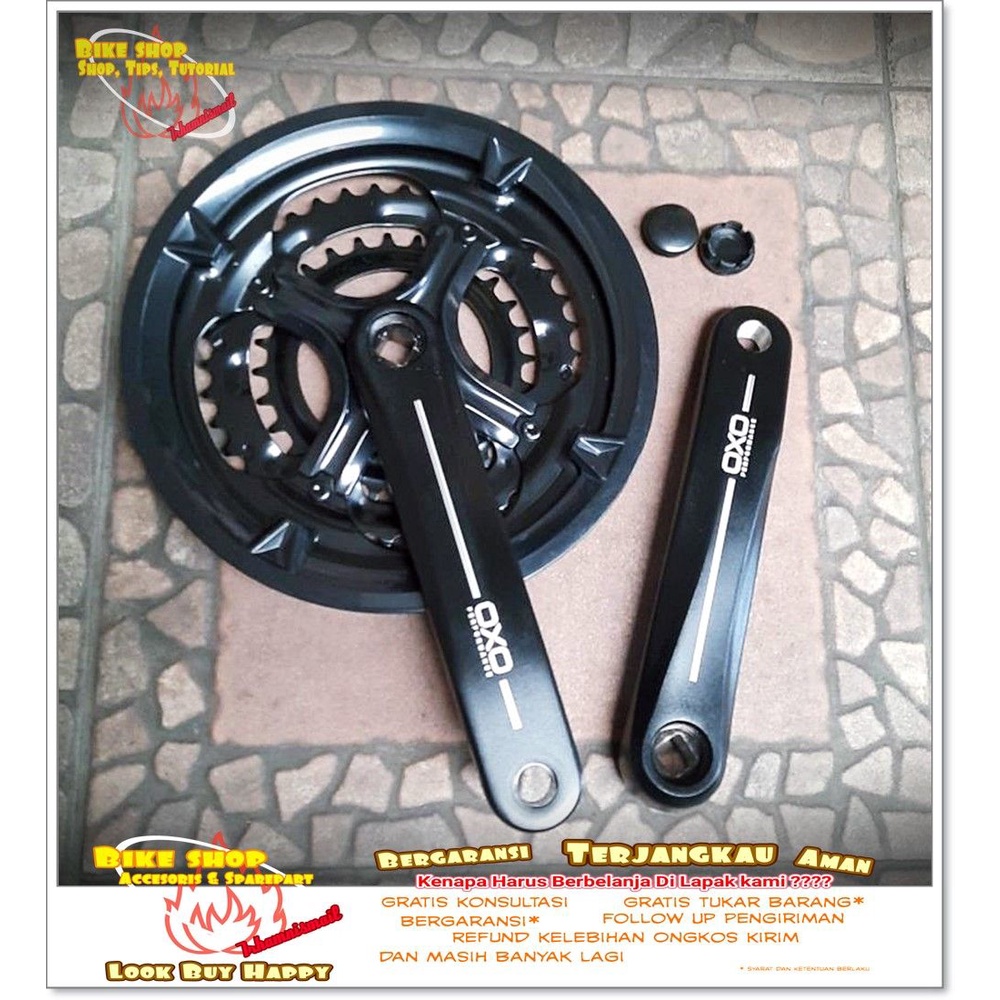 Jual CRANK OXO 48T ALLOY 170MM HITAM GIR CHAINWHEEL Sepeda MTB BMX ...