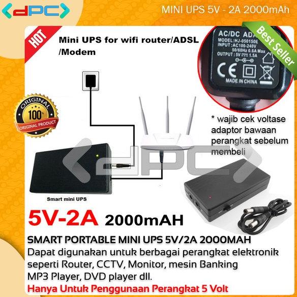 Jual HARGA DISKON! Portable Smart Mini UPS 5V-2A 2000mAh | Shopee Indonesia