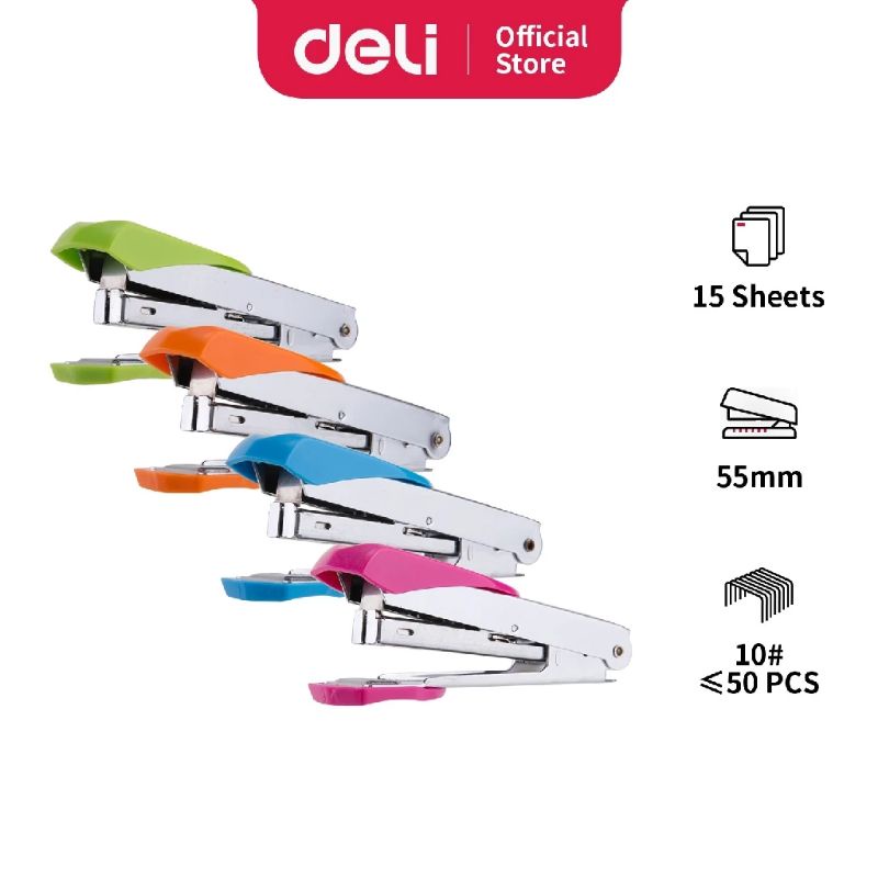 Jual Deli Stapler 15 Sheets desain pegangan ergonomis hingga 20,000 ...